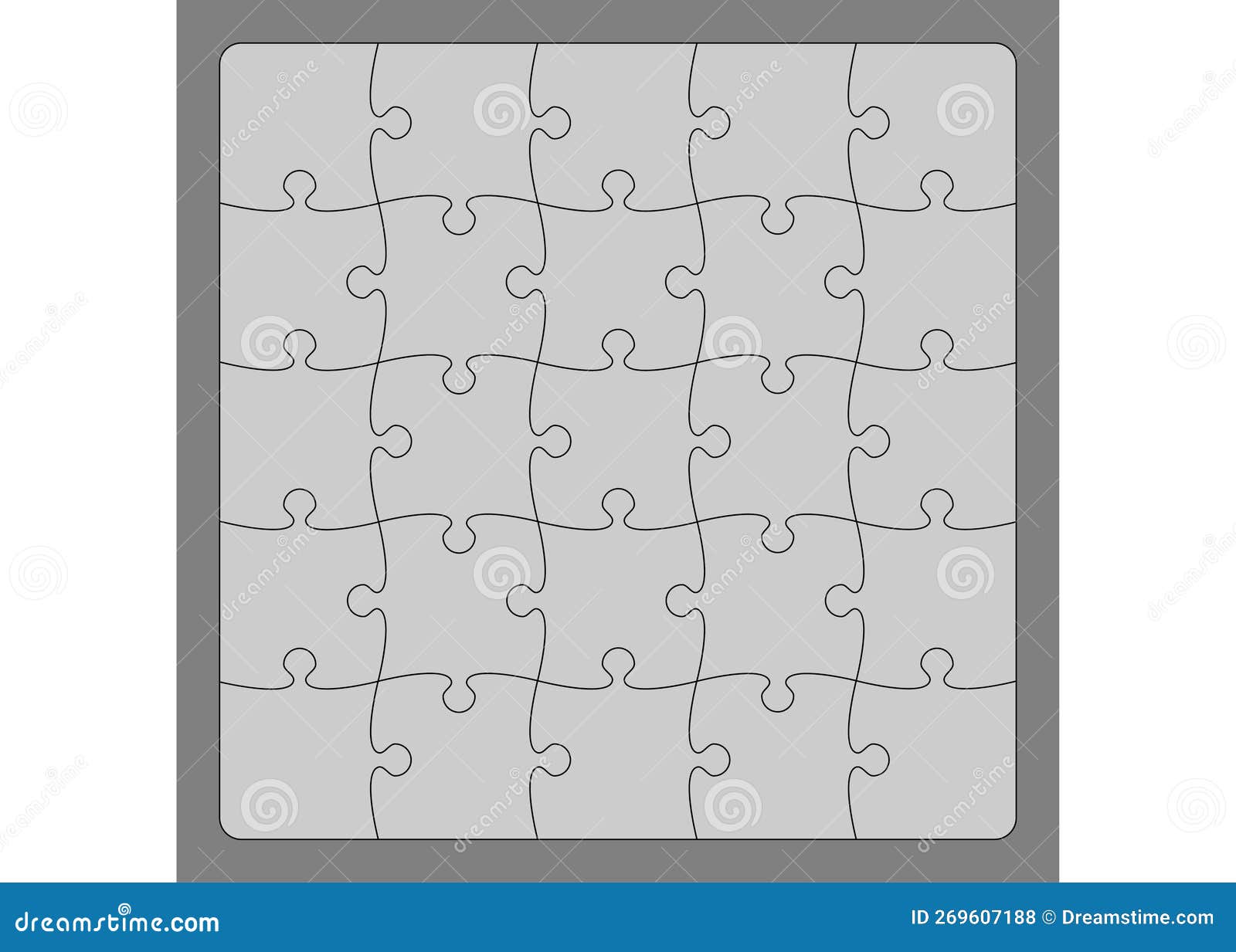 Set Of Puzzle Pieces On A Gray Background. Vector Illustration ...