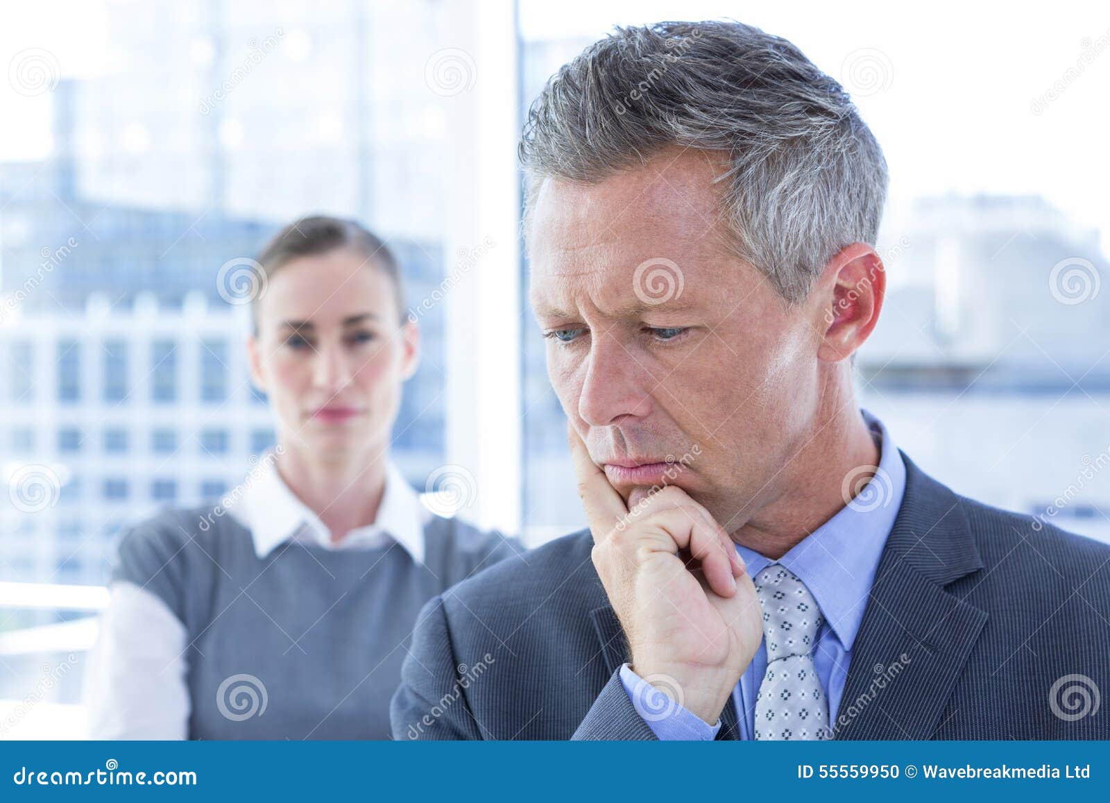 Puzzled Businessman in the Office Stock Photo - Image of overwhelmed ...