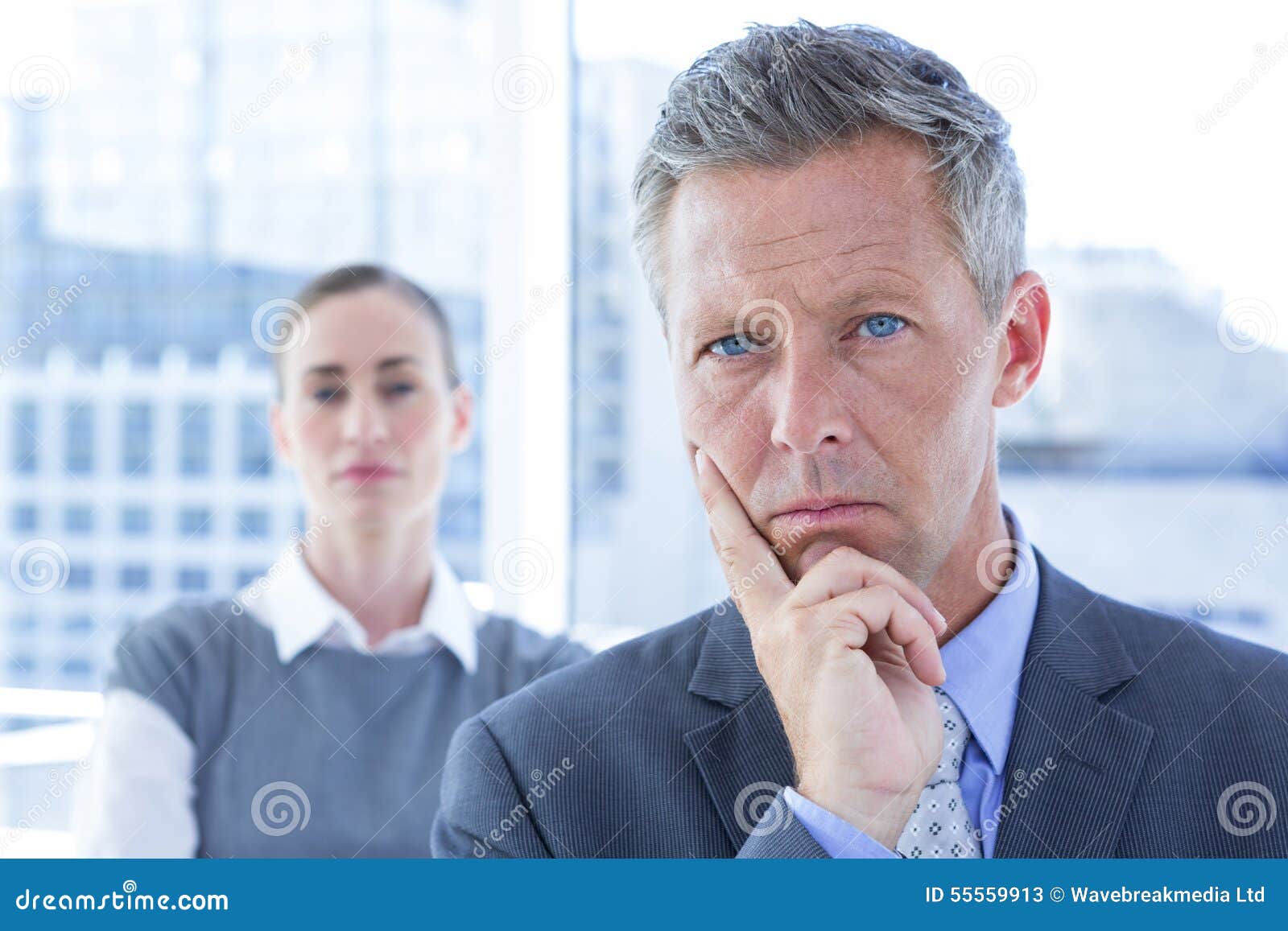 Puzzled Businessman in the Office Stock Image - Image of mature ...