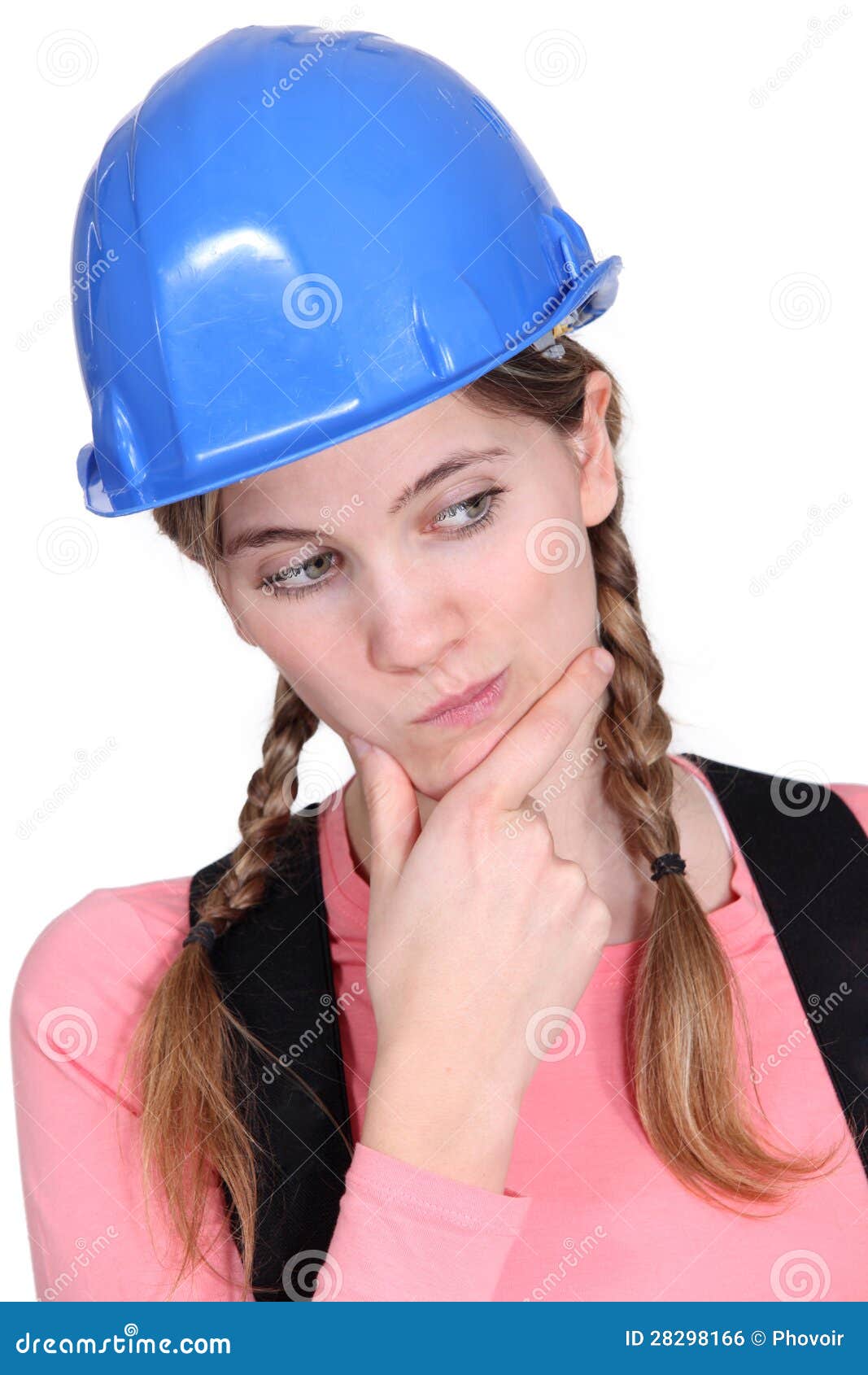 Puzzled female apprentice stock photo. Image of woman - 28298166