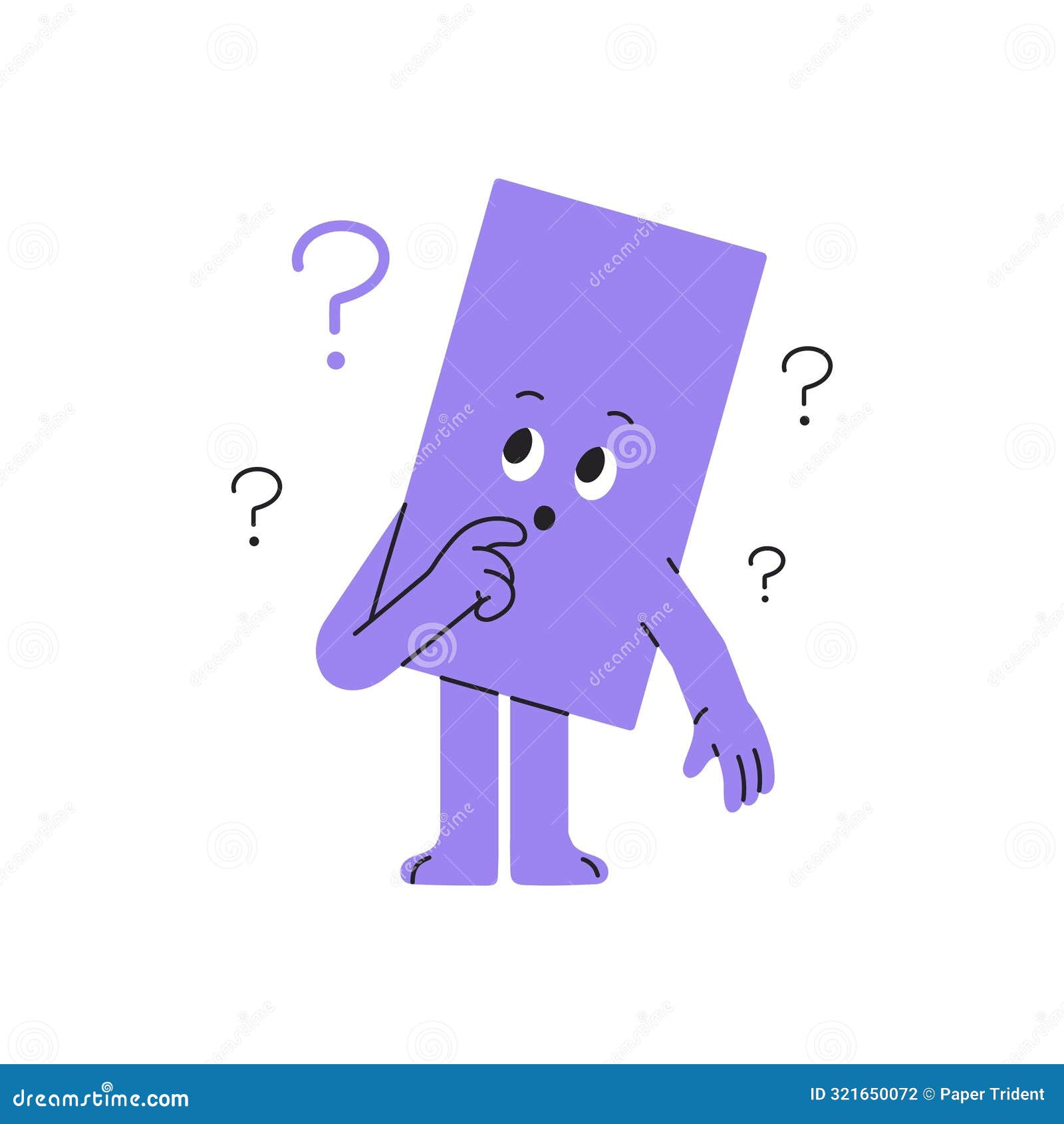 Puzzled Geometric Shape with Question Marks Thinking. Thoughtful ...