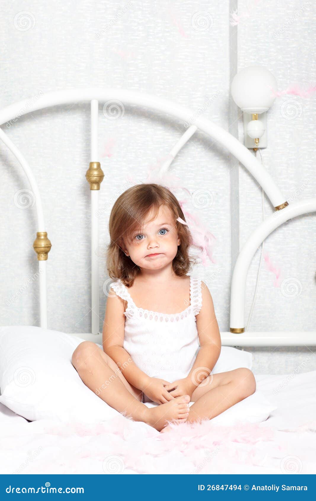 Puzzled little girl stock photo. Image of curly, daughter - 26847494