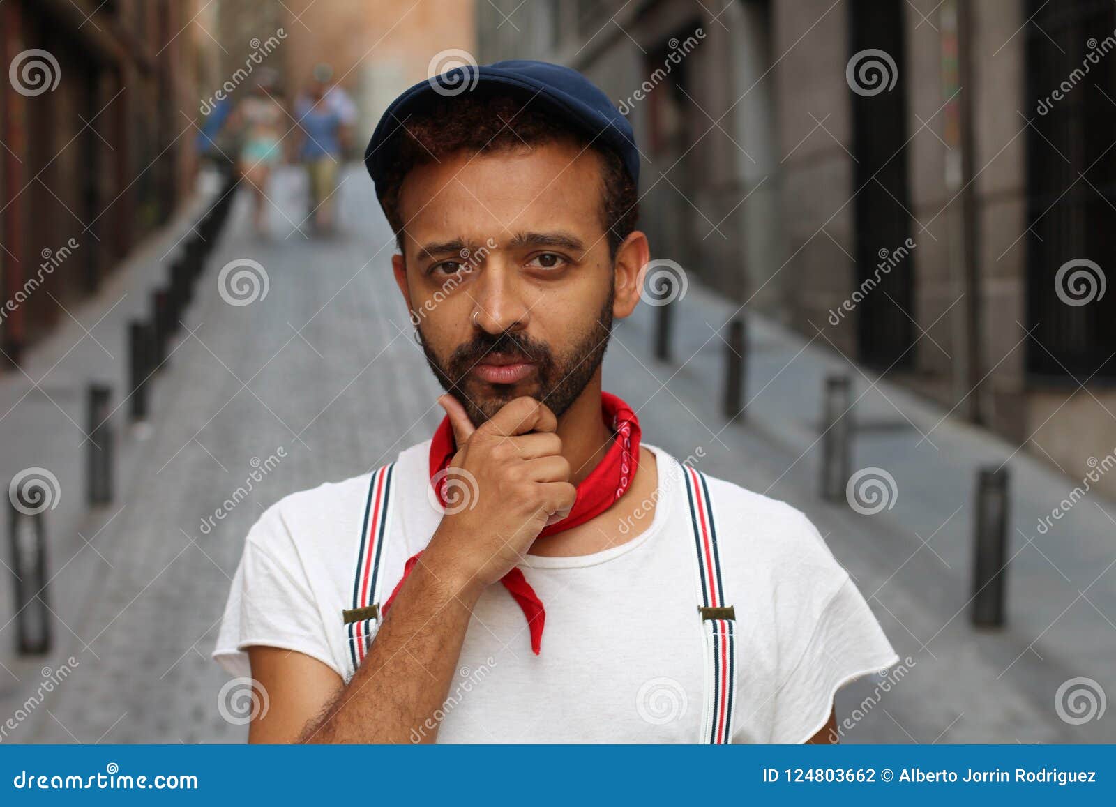 Puzzled Looking Man Thinking on the Street Stock Photo - Image of ...