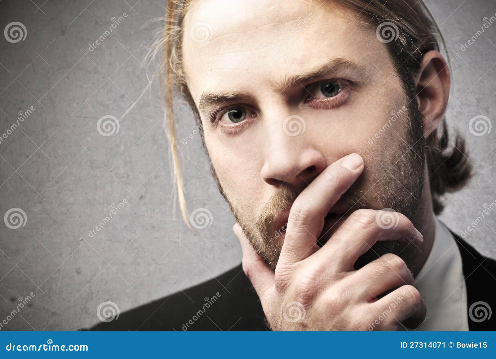 Puzzled Man stock image. Image of beautiful, beard, gaze - 27314071