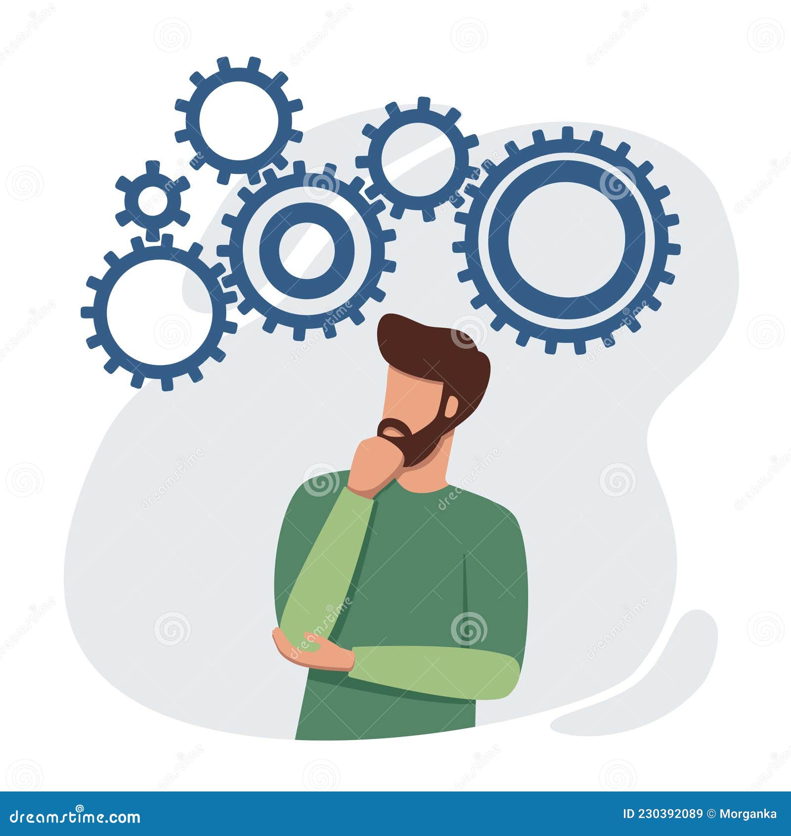 Puzzled Man Looking for Problem Solution Stock Vector - Illustration of ...