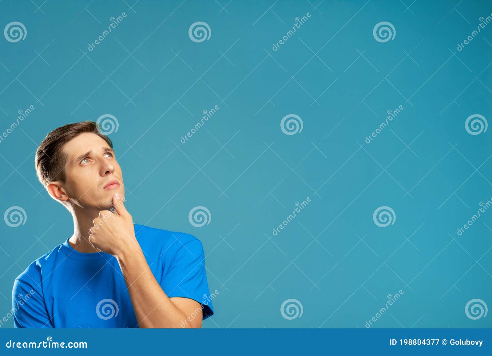 Puzzled Man Make Decision Information Banner Stock Image - Image of ...
