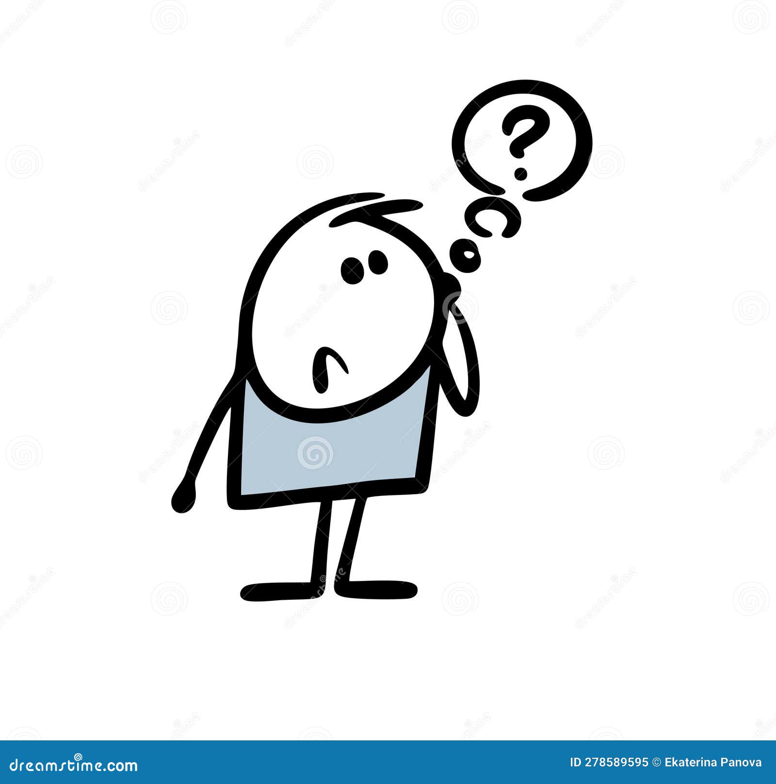 Puzzled Men with Comics Text Bubble and Question Mark. Vector ...