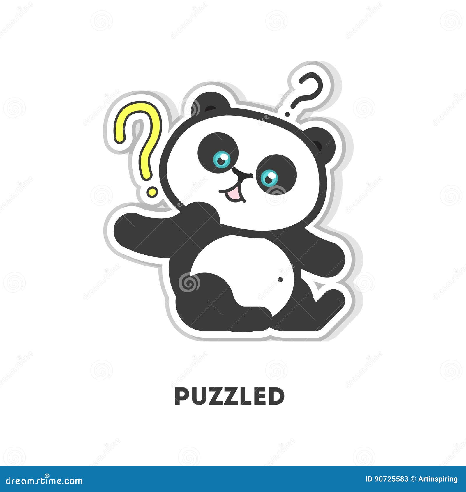 Panda With A Big Red Question Mark. Vector Illustration | CartoonDealer ...