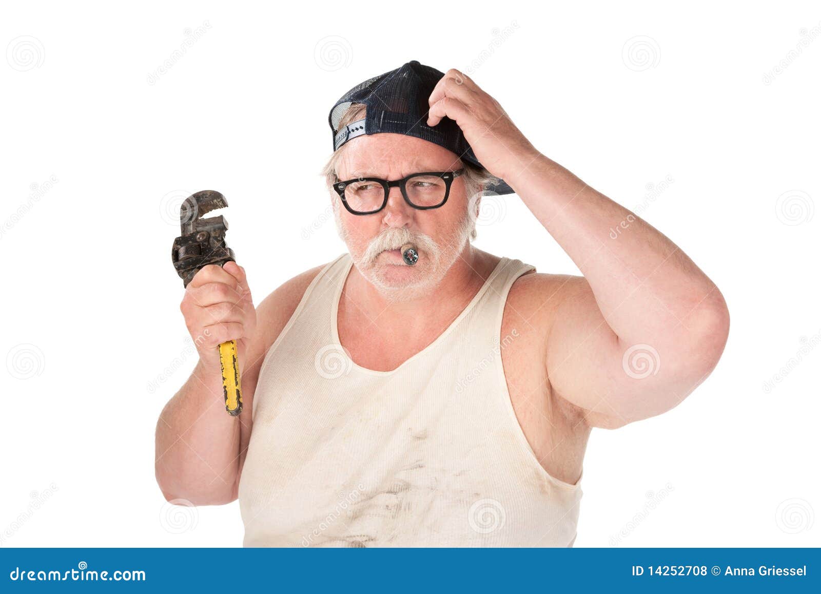 Puzzled plumber stock photo. Image of confused, people - 14252708