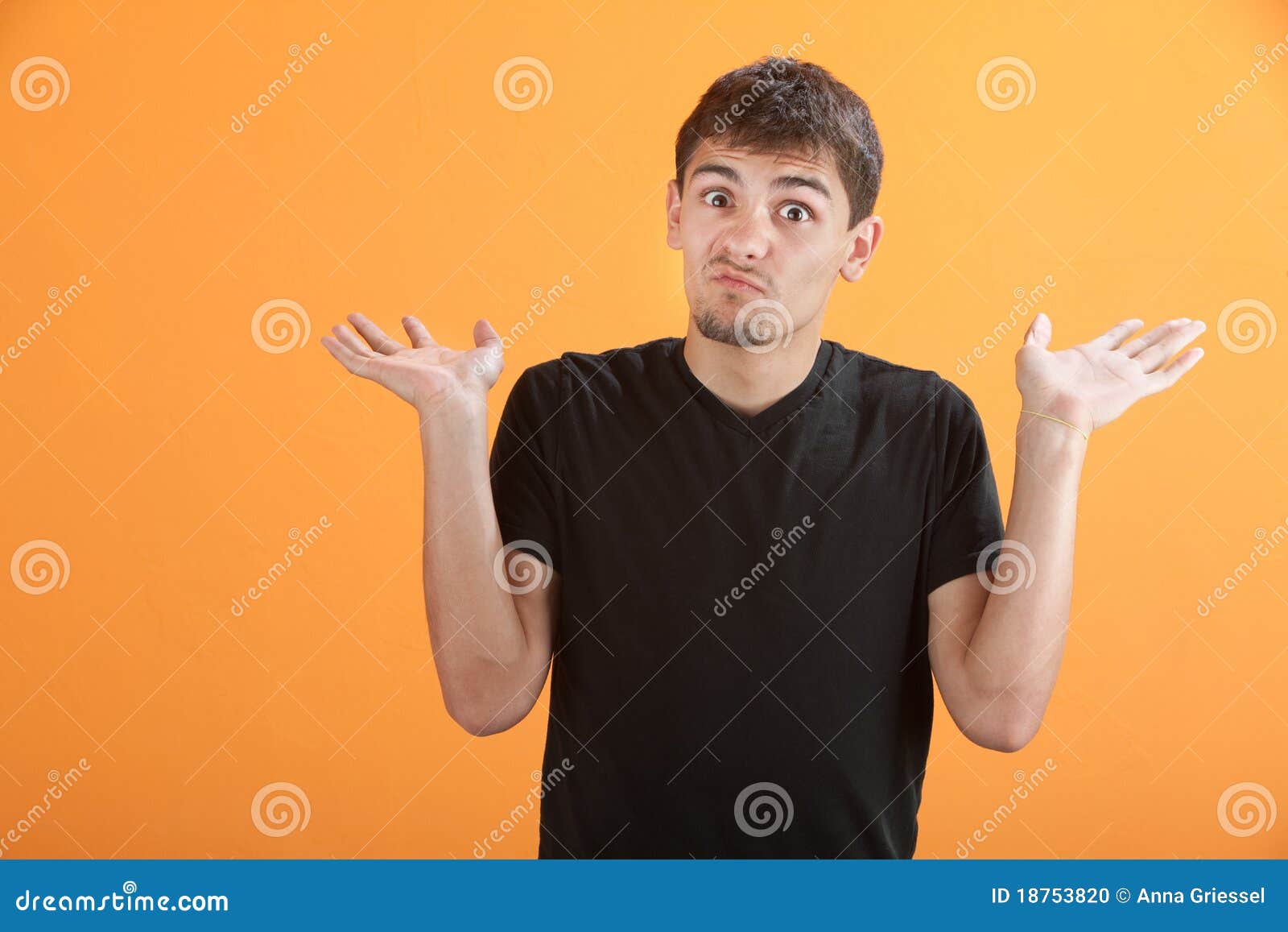 Puzzled Teen stock photo. Image of surprise, alone, black - 18753820