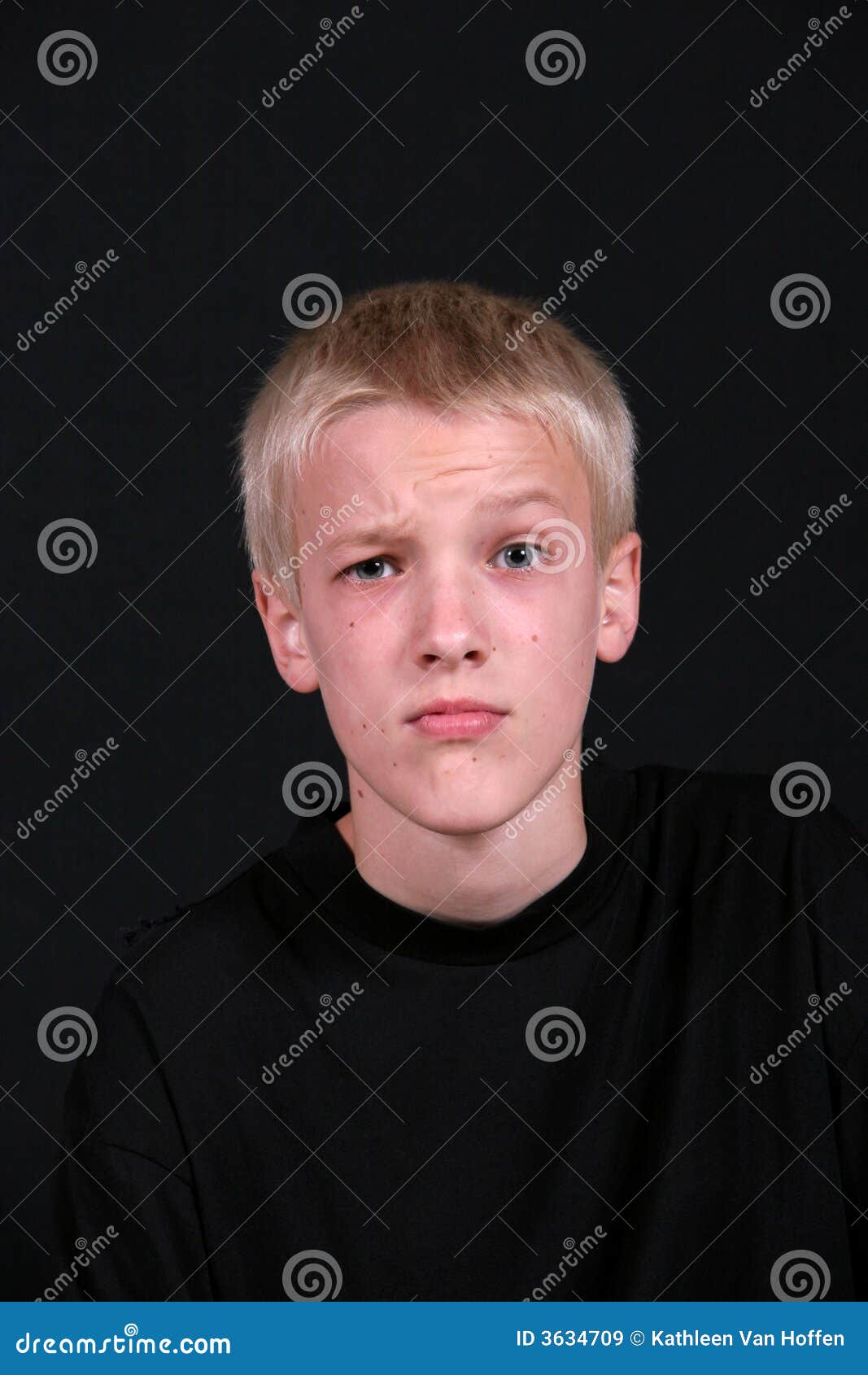Puzzled teen stock image. Image of face, serious, hair - 3634709