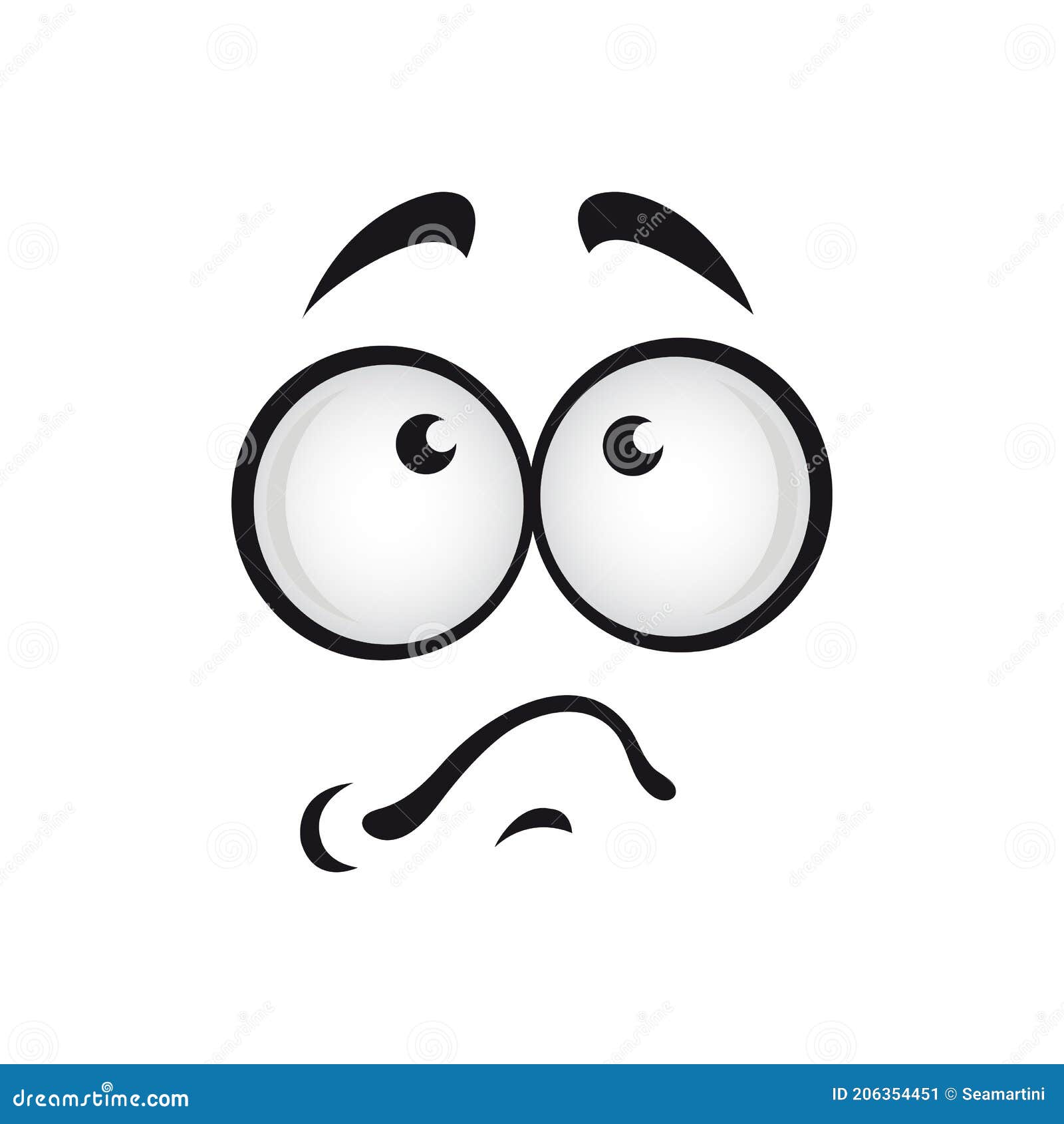 Puzzled Thoughtful Emoji Face Isolated Stock Vector - Illustration of ...