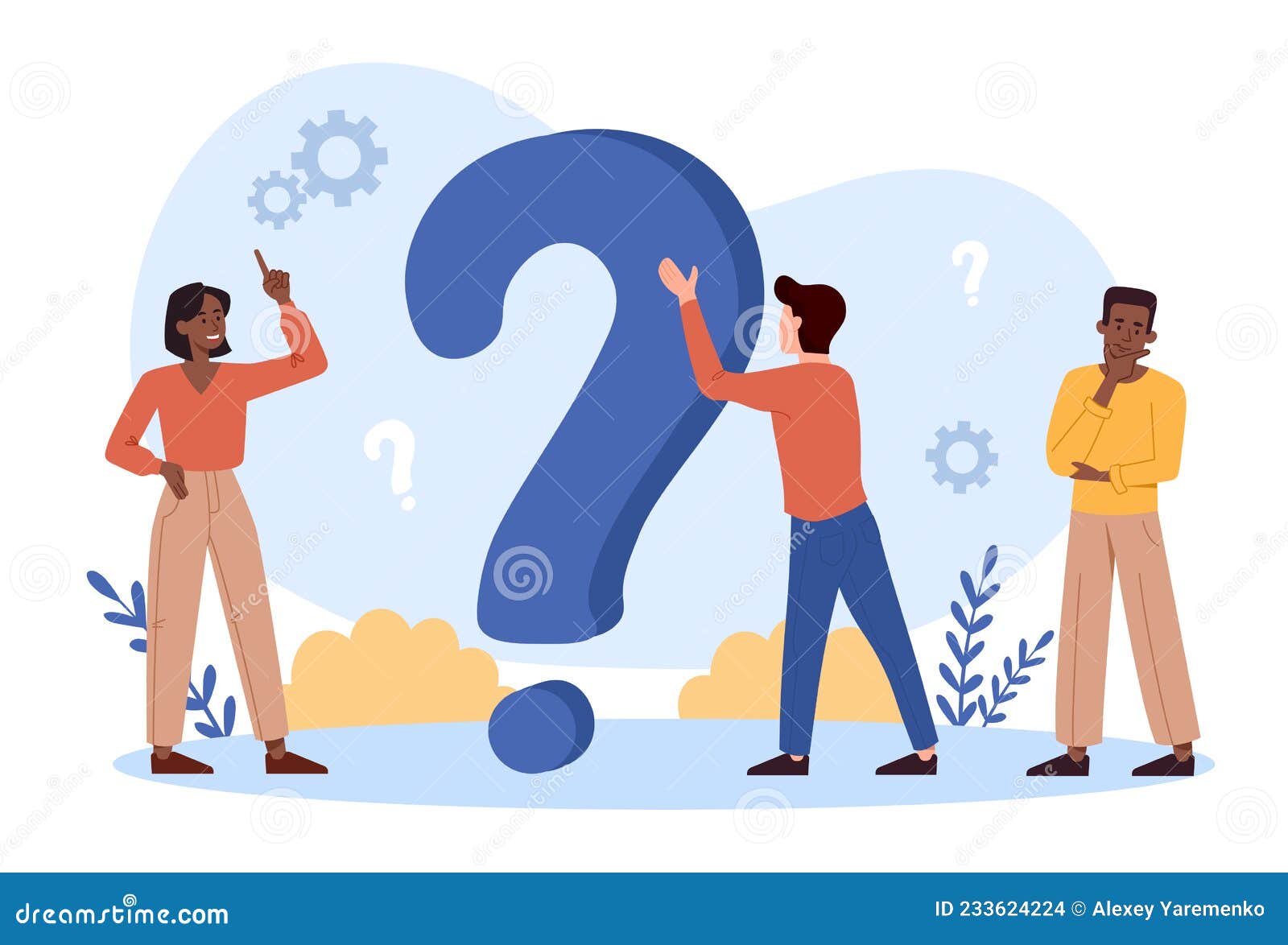 Puzzled tiny business stock vector. Illustration of idea - 233624224