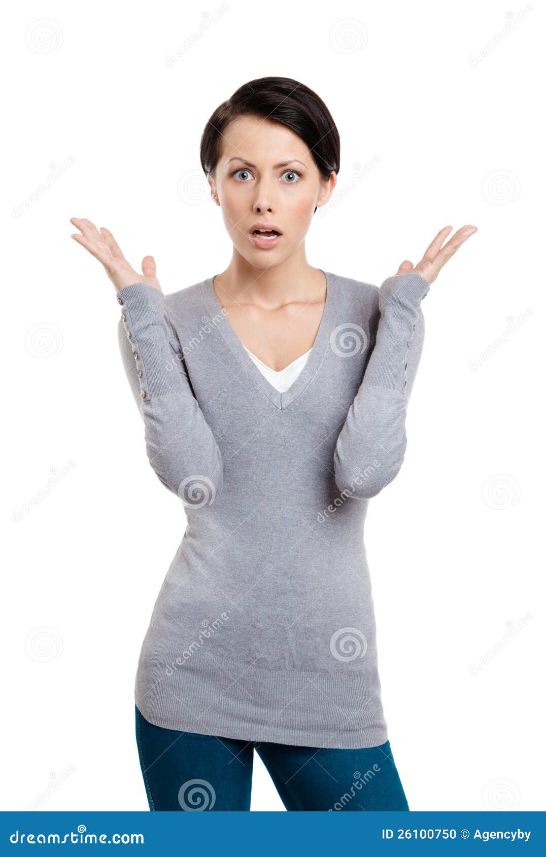 Puzzled woman stock photo. Image of frightened, adult - 26100750