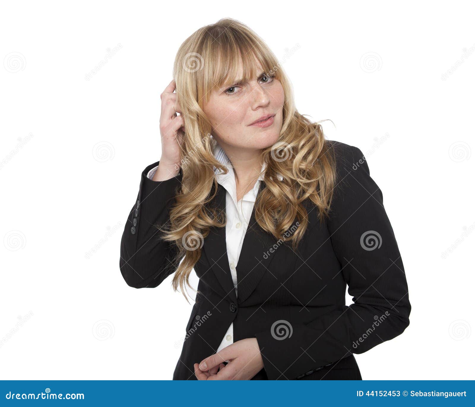 Puzzled Young Businesswoman Stock Image - Image of problem, request ...