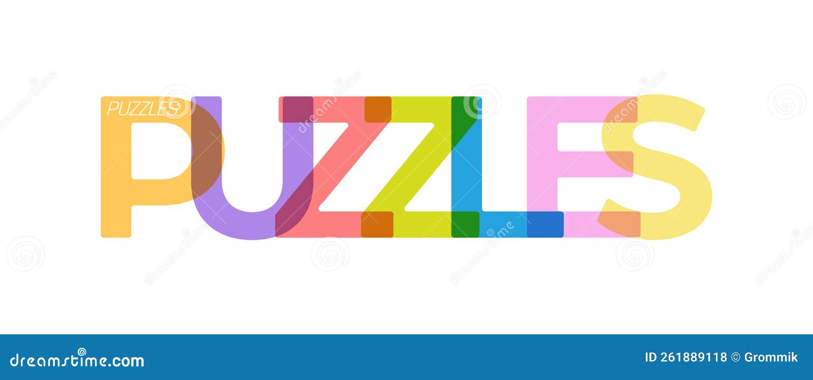 PUZZLES. Colorful Typographic Banner Stock Vector - Illustration of ...