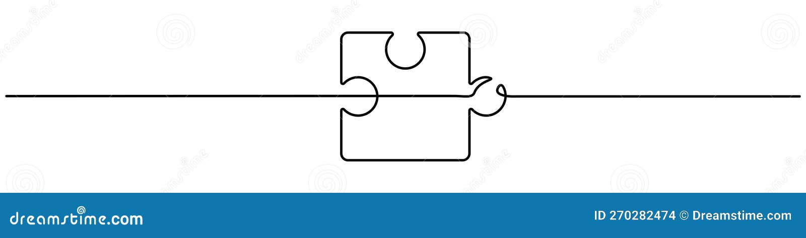 Puzzles Continuous Line Art. Stock Vector - Illustration of concept ...