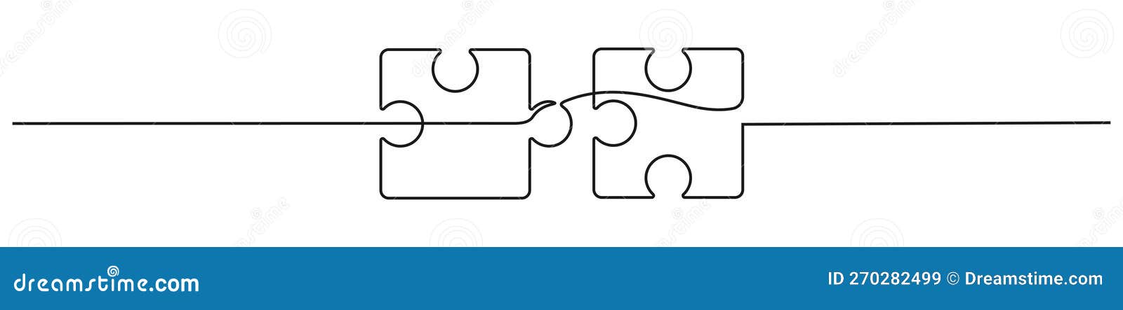 Puzzles Continuous Line Art. Stock Vector - Illustration of icon ...