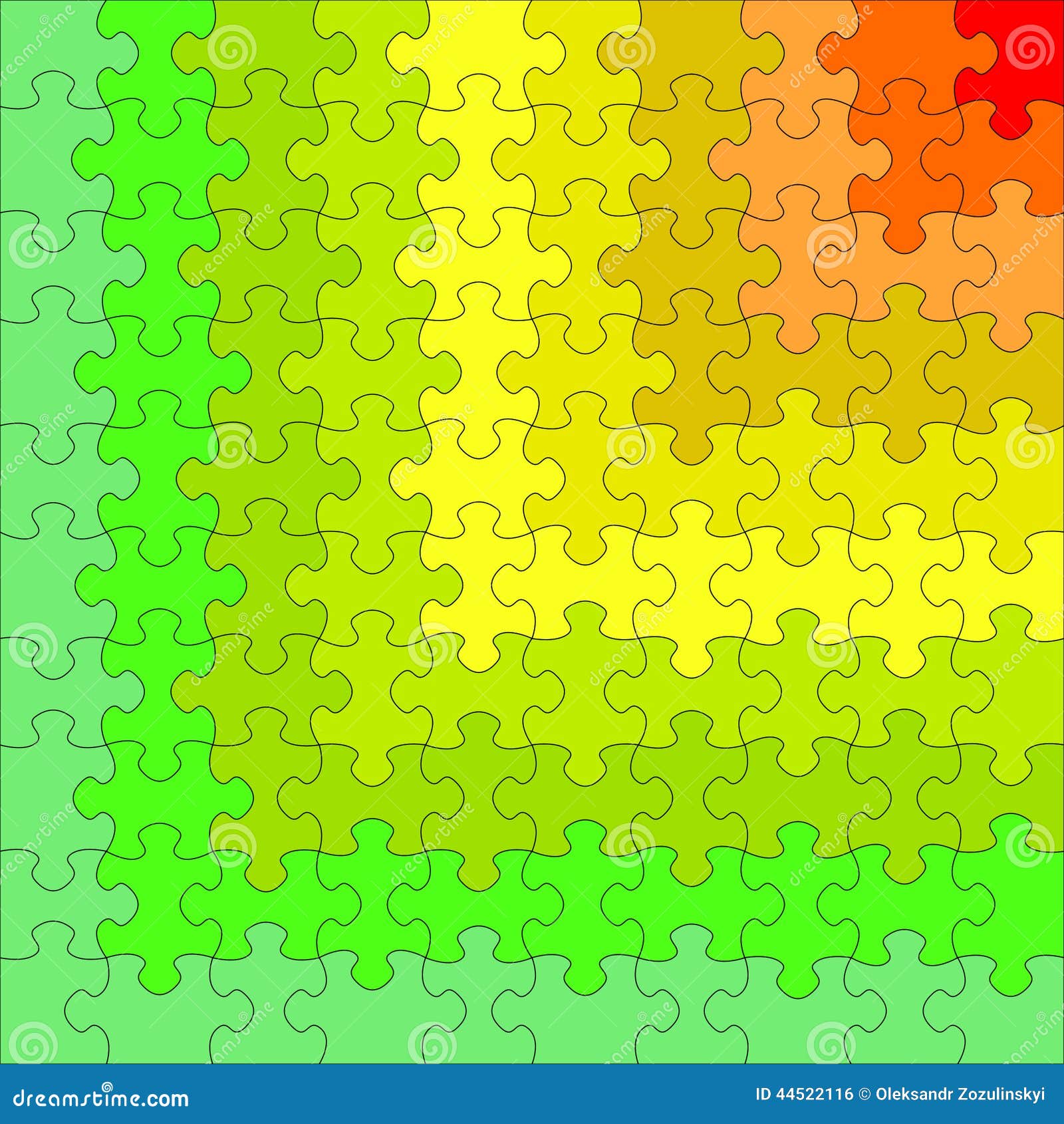 Puzzles Different Colors. from Right Top Red Puzzle Stock Illustration ...