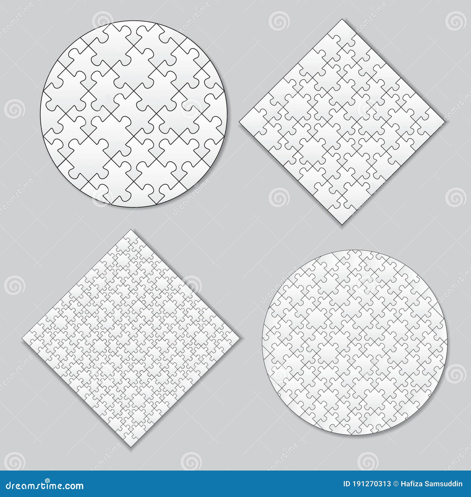 Puzzles in Different Shapes. Vector Illustration Decorative Design ...