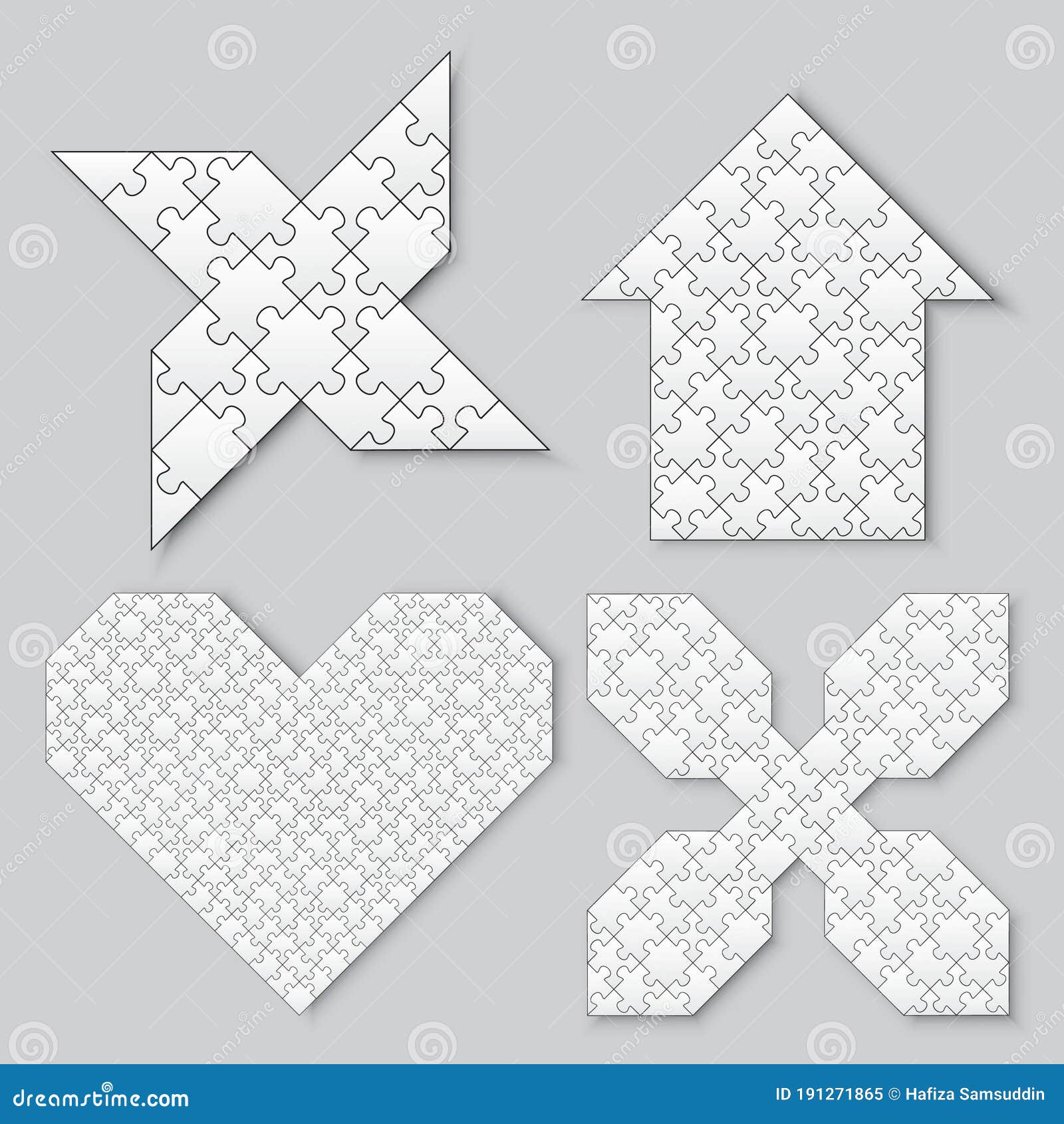 Puzzles in Different Shapes. Vector Illustration Decorative Design ...