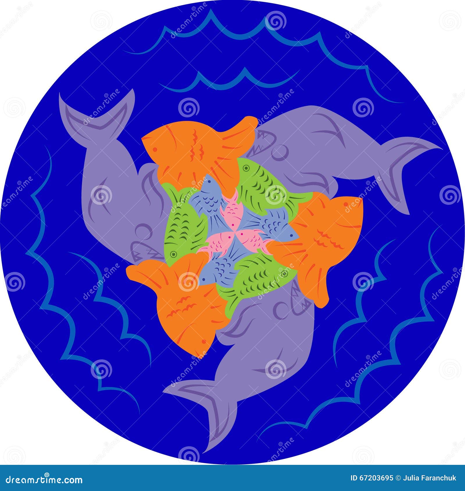 Puzzles Of Fish. Escher Style Royalty-Free Stock Photography ...