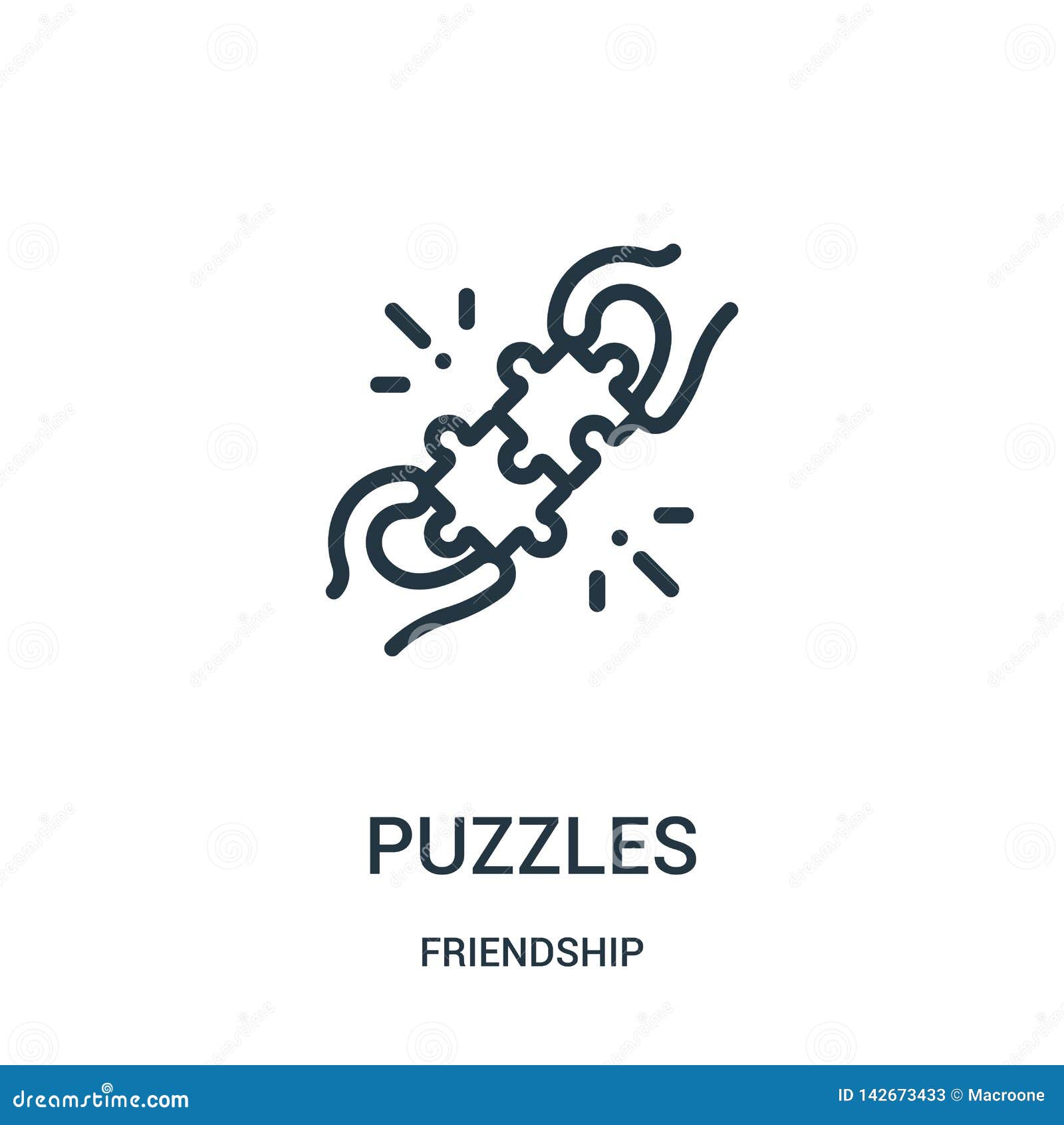 Puzzles Icon Vector from Friendship Collection. Thin Line Puzzles ...