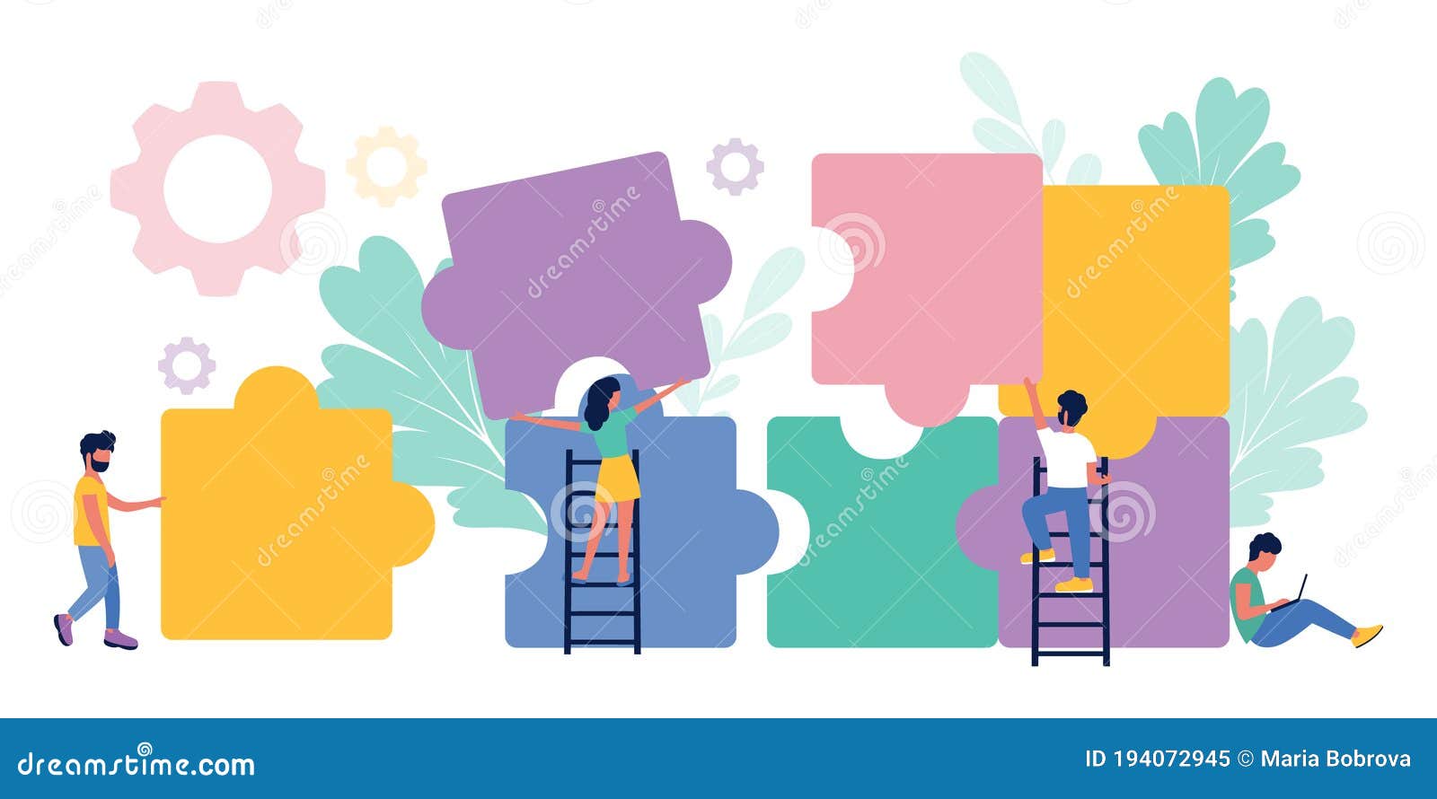 Puzzles stock vector. Illustration of consulting, cartoon - 194072945