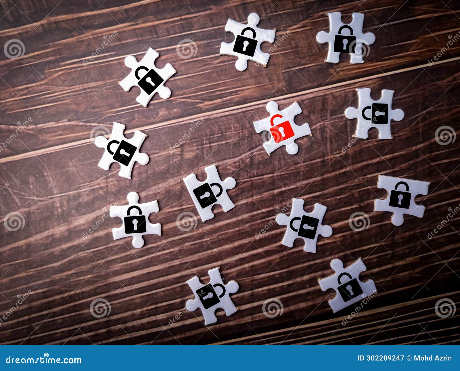 Puzzles with with One Lock Icon Open and the Other Closed Lock Stock ...