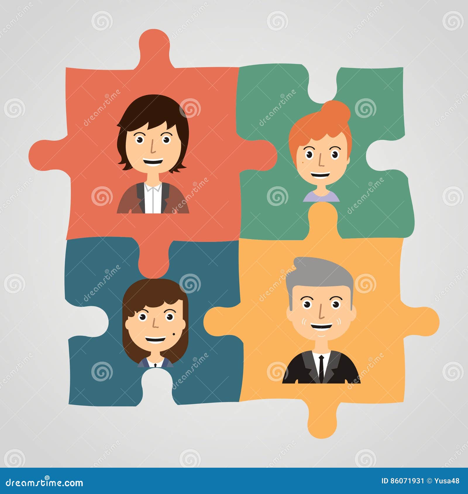 Puzzles with People. Concept Communication Stock Vector - Illustration ...
