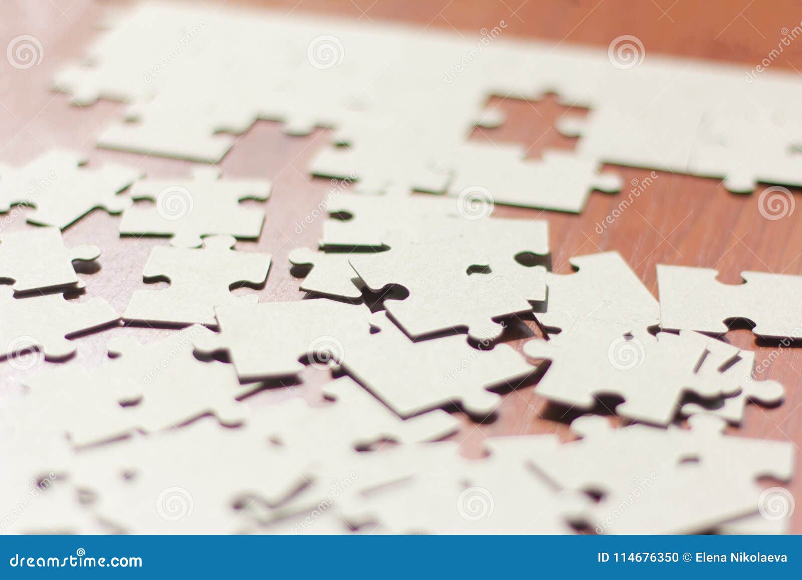 Puzzles Scattered on the Table Puzzles, the Beginning of the Assembly ...