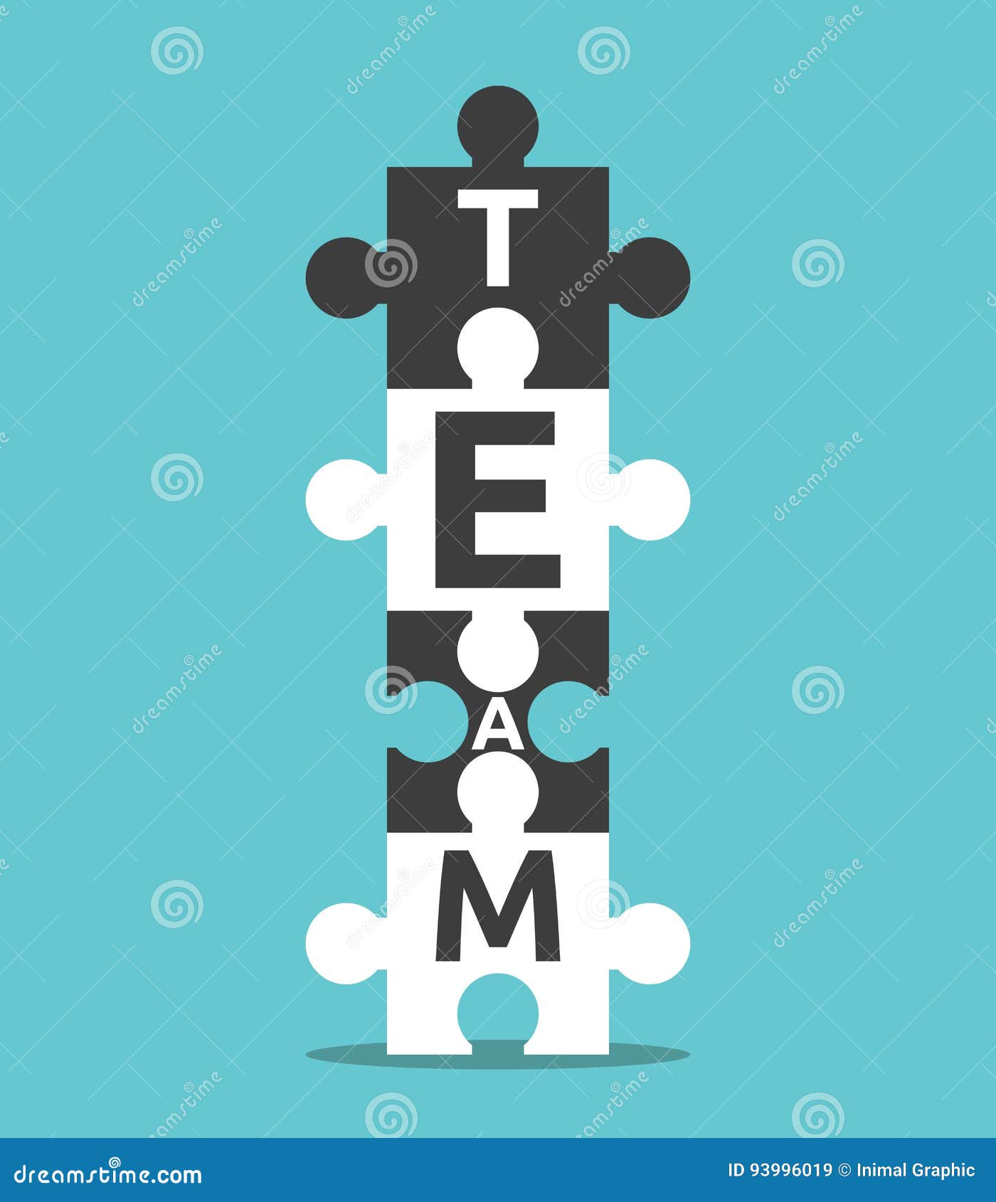 Puzzles with team word stock vector. Illustration of connection - 93996019
