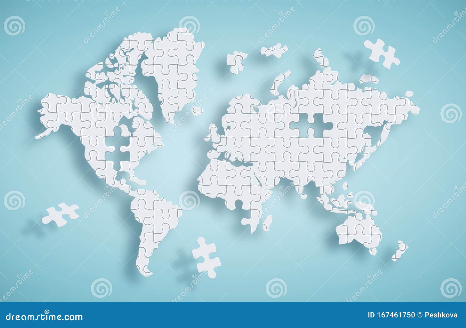 Puzzles world map stock illustration. Illustration of land - 167461750