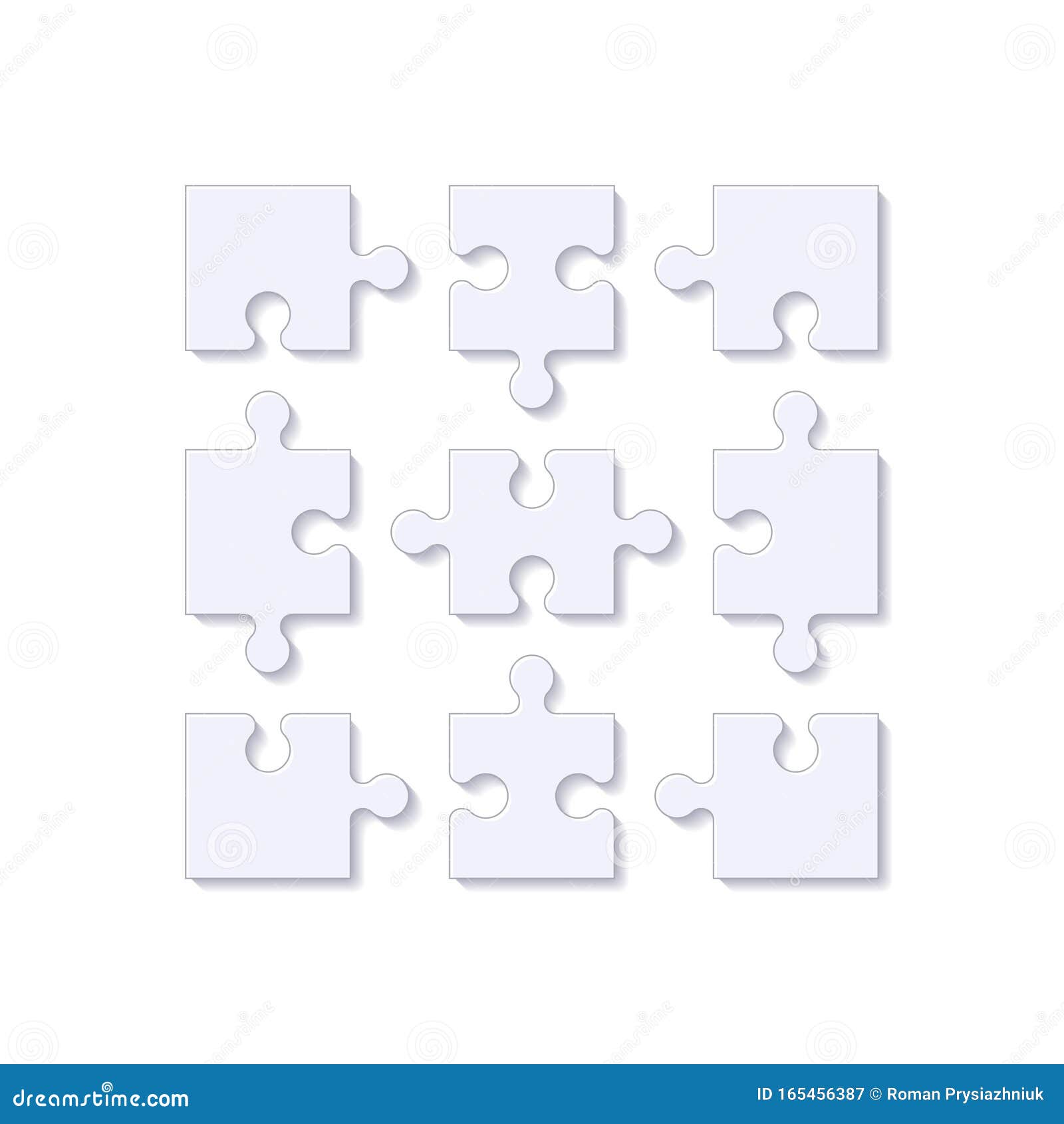 Puzzleteile Puzzleteil Mit Schatten Vector Vektor Abbildung ...