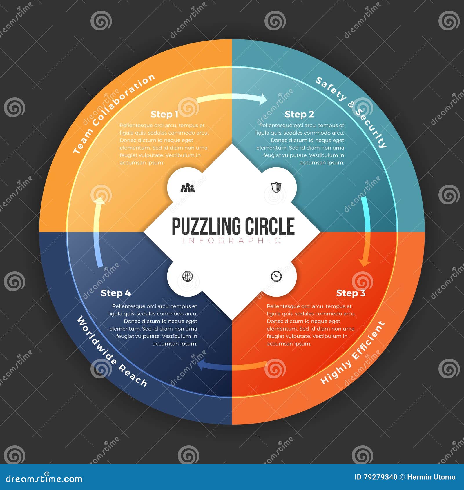 Puzzling Circle Infographic Vector Illustration | CartoonDealer.com ...