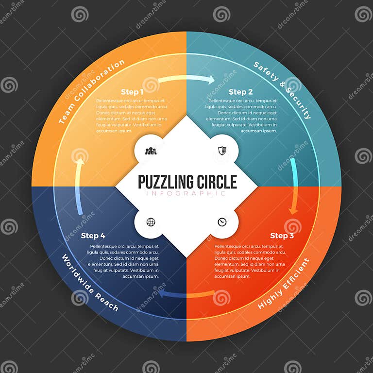 Puzzling Circle Infographic Stock Vector - Illustration of choice ...
