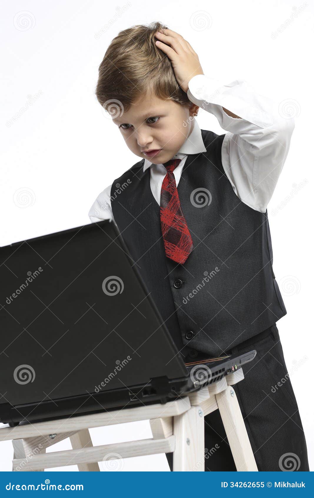 Puzzling over a problem stock image. Image of work, type - 34262655