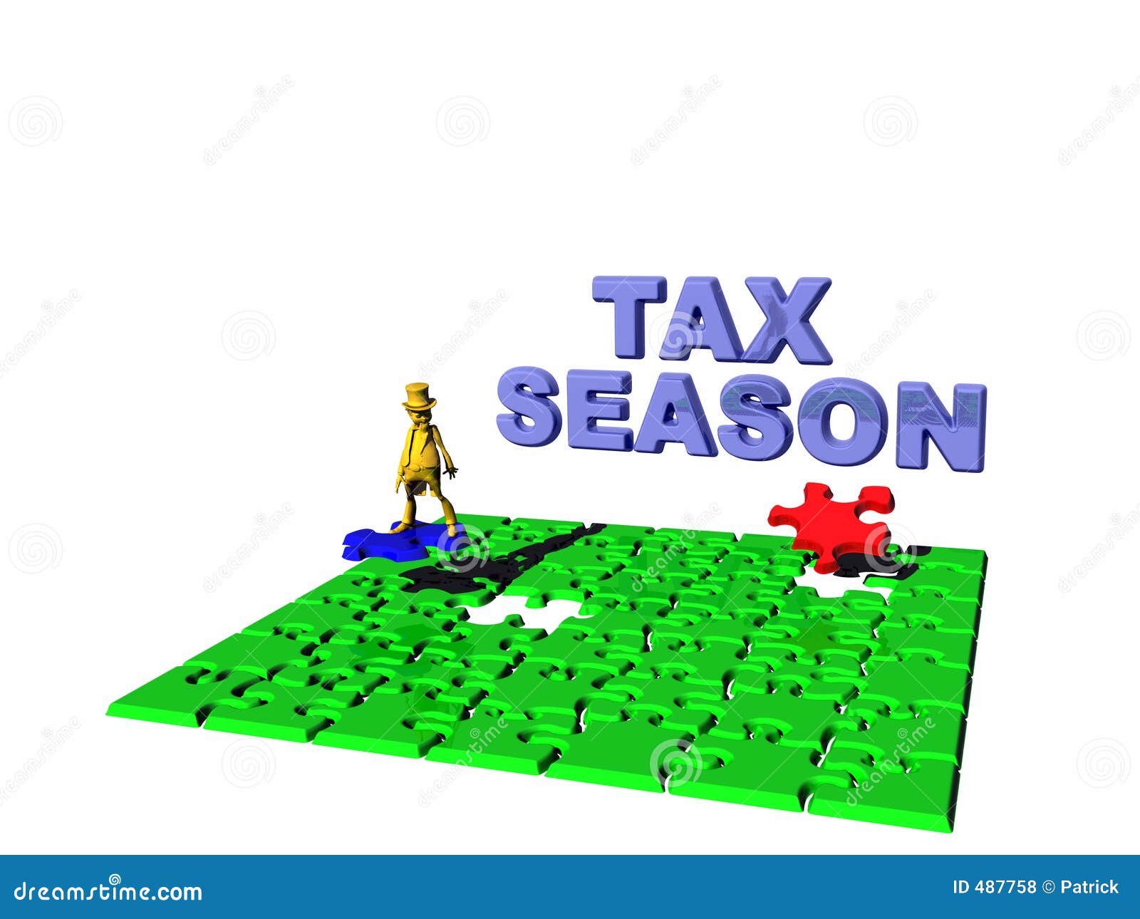 The puzzling tax season. stock illustration. Illustration of diversity ...