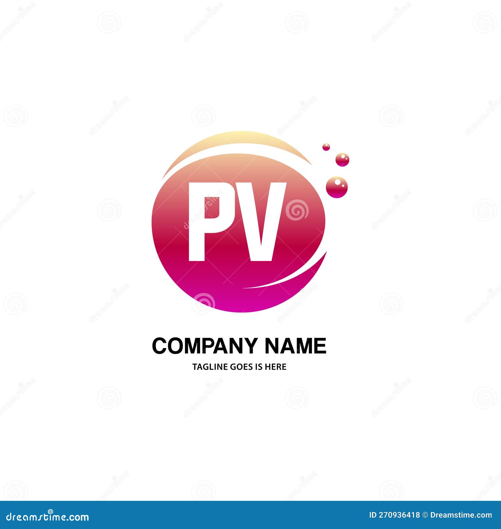 PV Initial Logo with Colorful Circle Template Vector Stock Vector ...