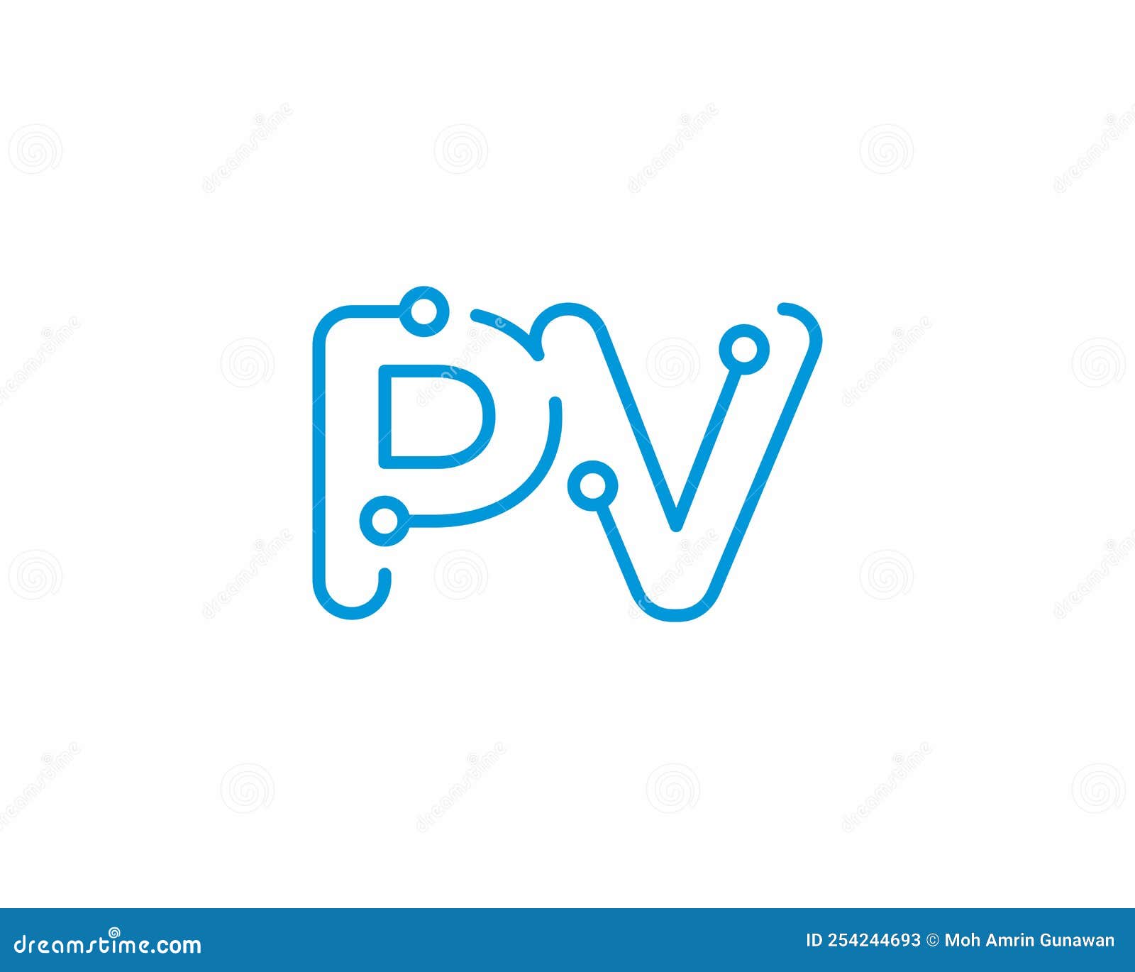 PV Letters, Electronic Circuit, Technology Logo Design Vector 001 Stock ...