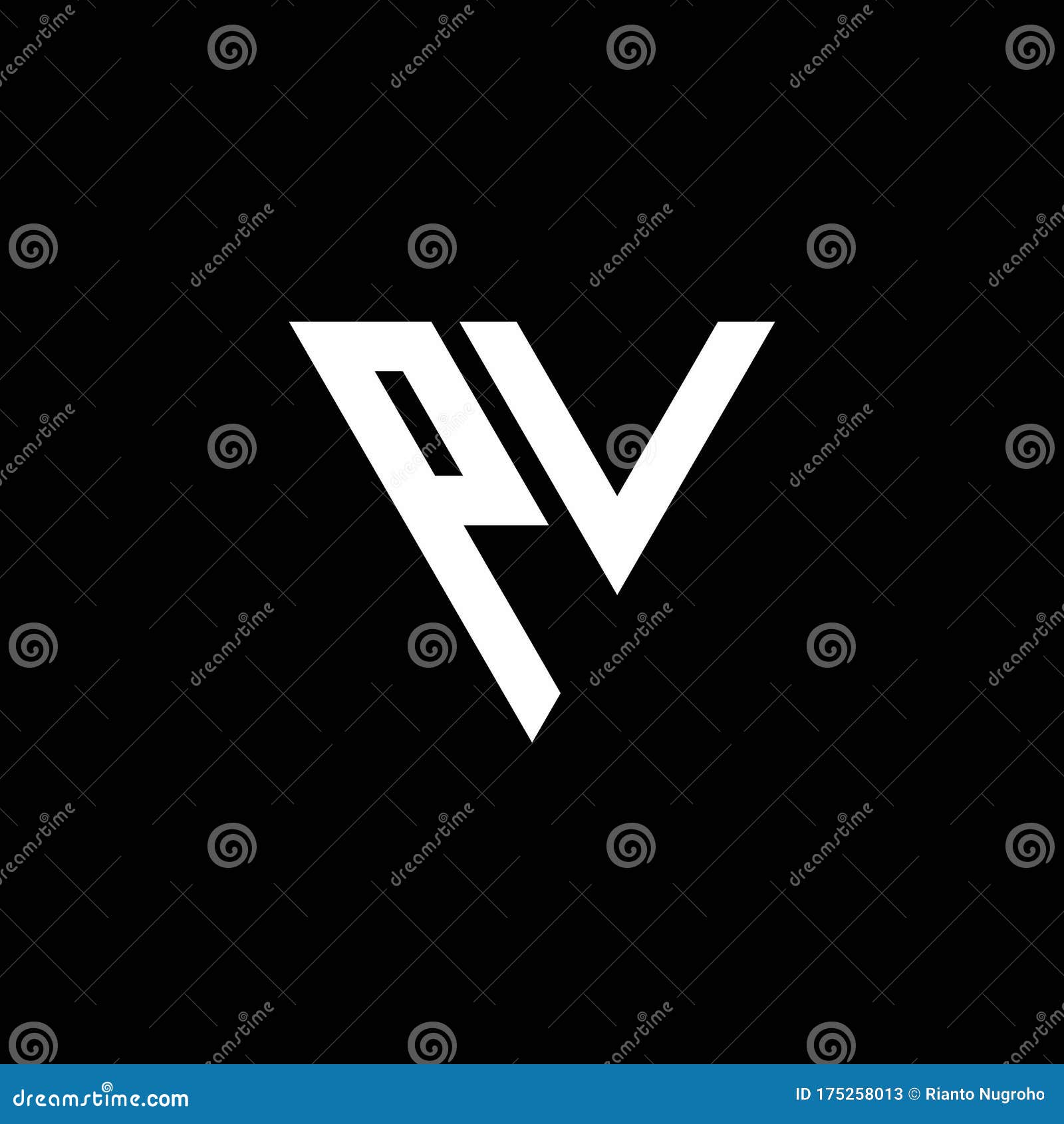 PV Logo Letter Monogram with Triangle Shape Design Template Stock ...