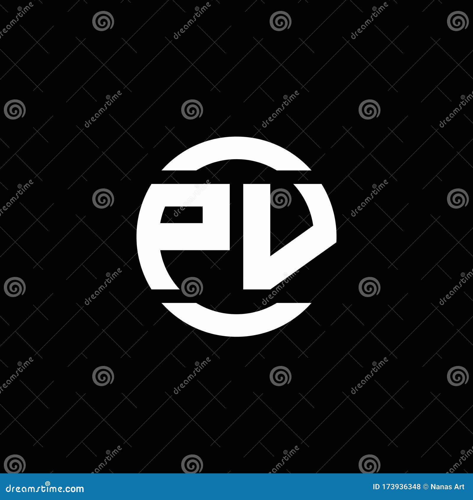 PV Logo Monogram Isolated on Circle Element Design Template Stock ...