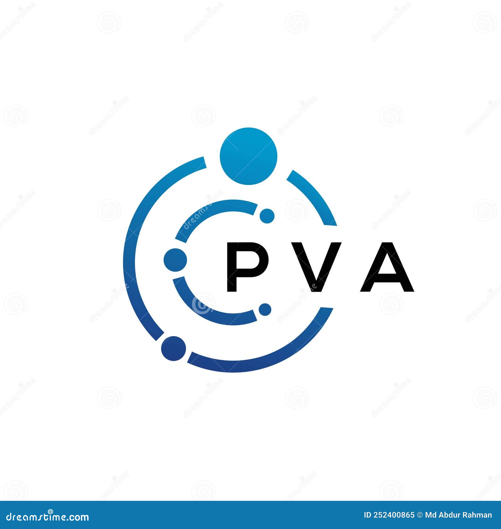 PVA Letter Technology Logo Design On White Background. PVA Creative ...