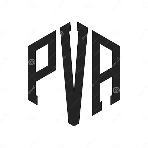 PVA Logo Design. Initial Letter PVA Monogram Logo Using Hexagon Shape ...