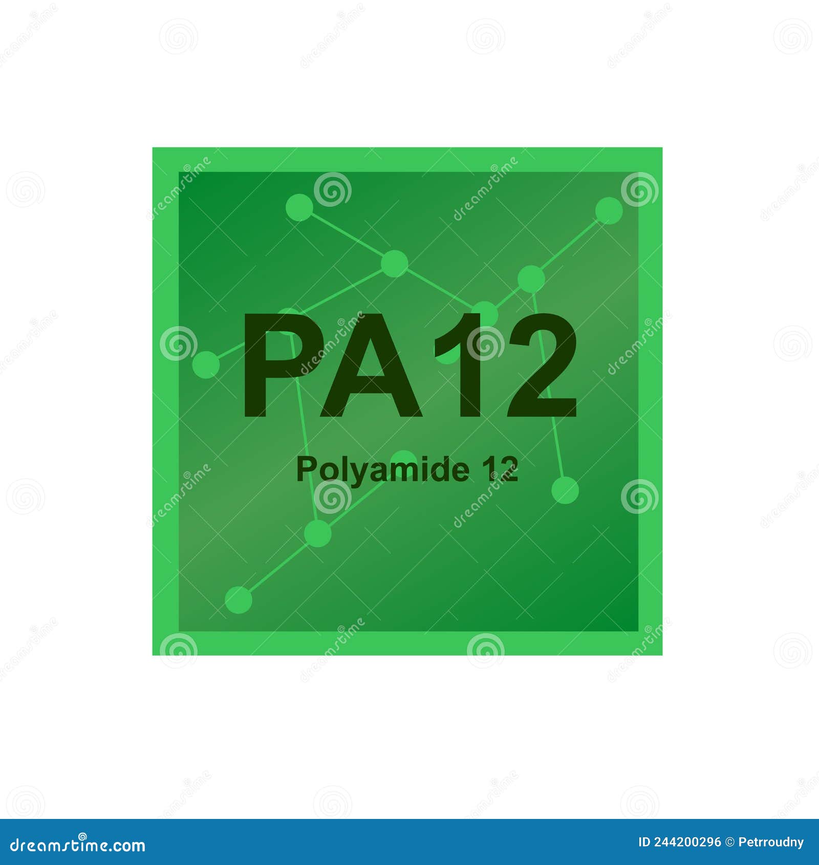 Vector Symbol of Polyamide 12 PA12 Polymer on the Background from ...
