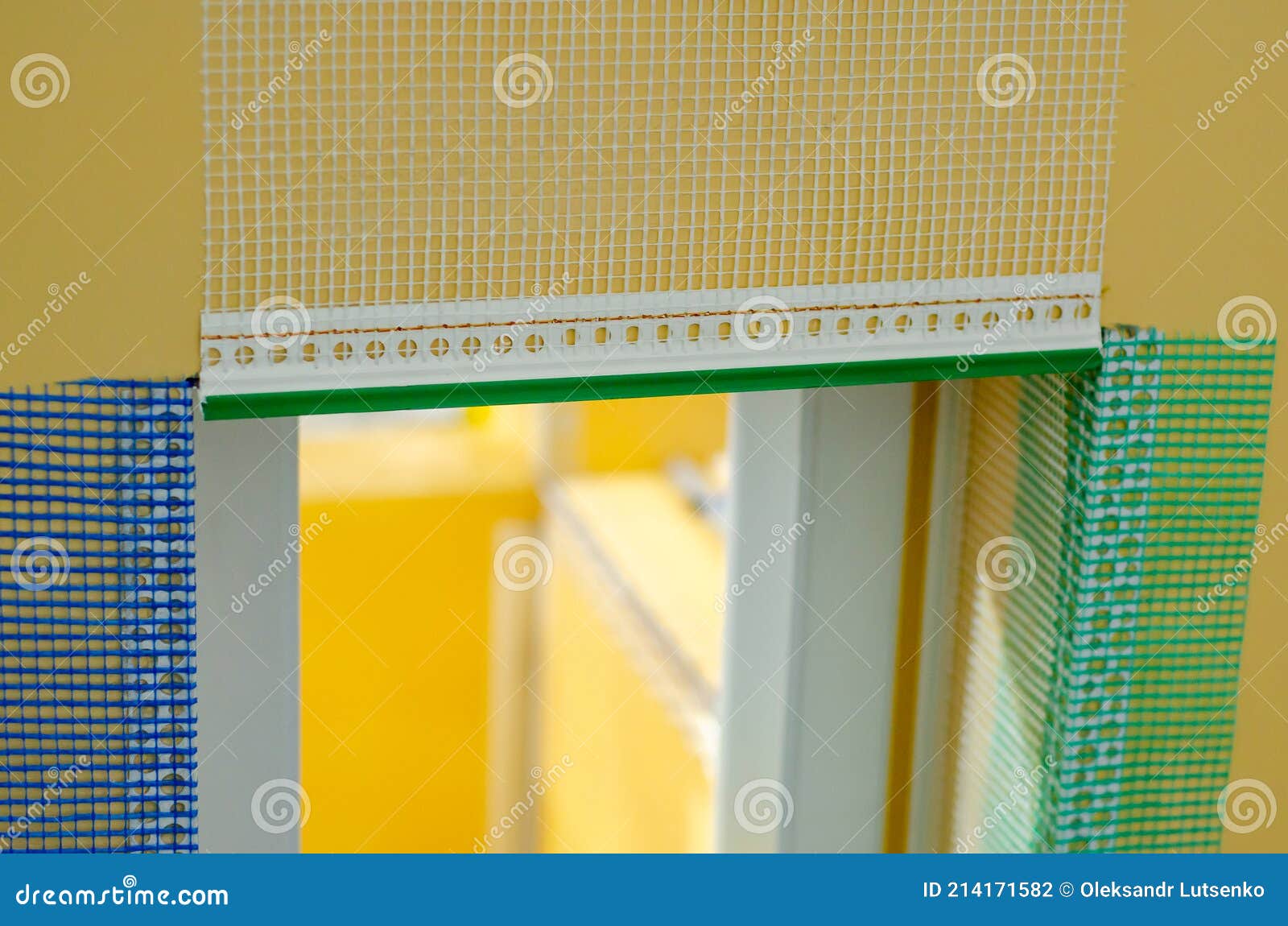 PVC Angle Profile Corner with Fiberglass Mesh Stock Photo - Image of ...