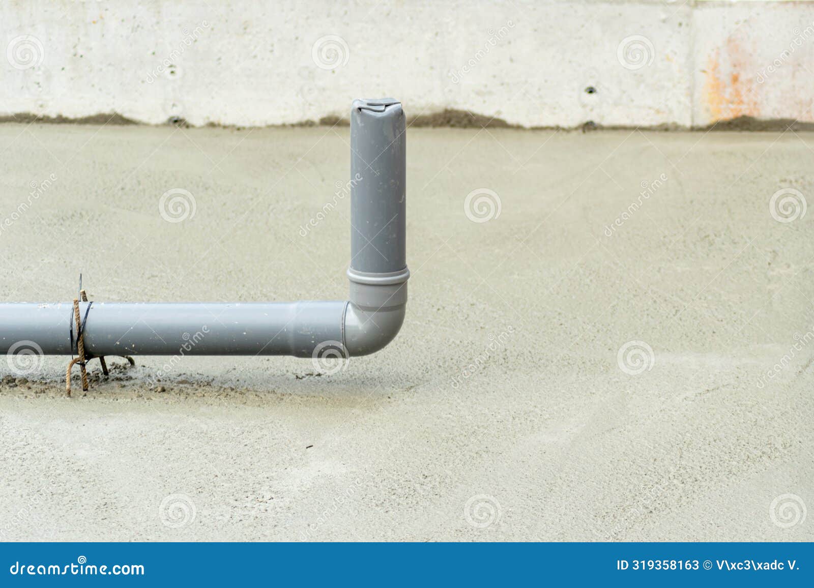 PVC Drain Pipe in Basement in a New House Construction Stock Image ...