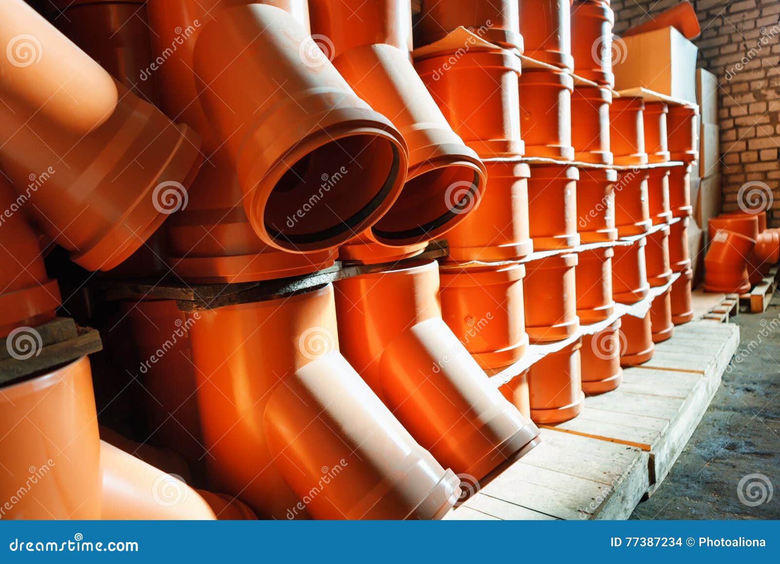 PVC Fitting in the Warehouse - a Draining Tee Revision Pipe Stock Photo ...