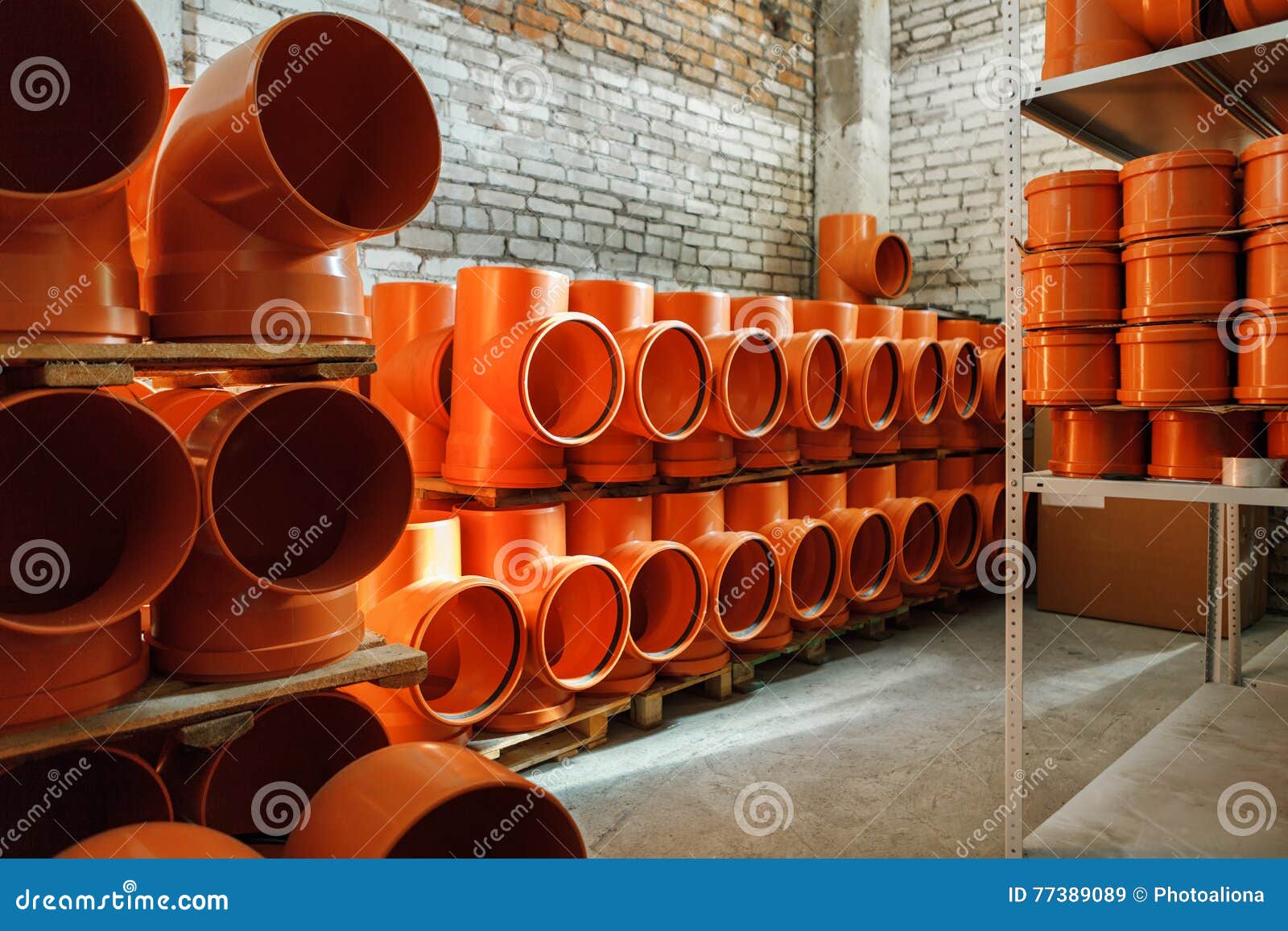 PVC Fitting in the Warehouse - a Draining Tee Revision Pipe Stock Image ...