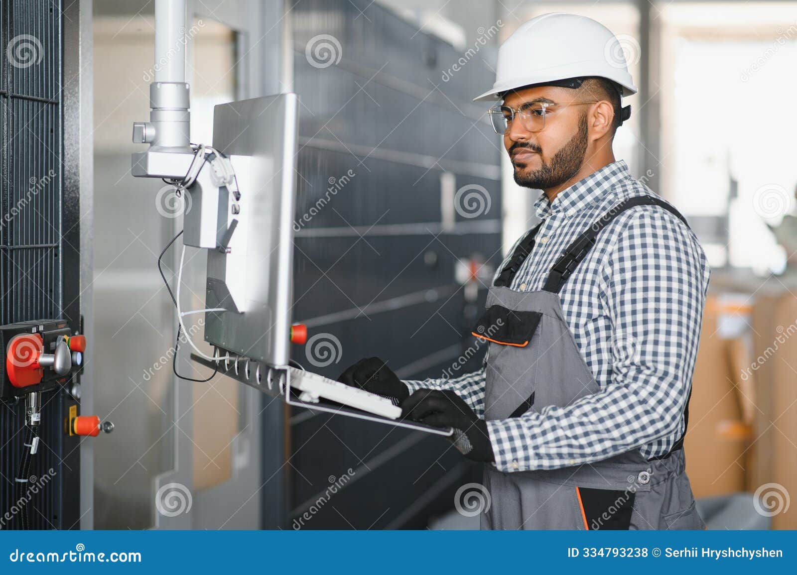 PVC Industry Worker or Operator Making Frames for Windows and Doors ...